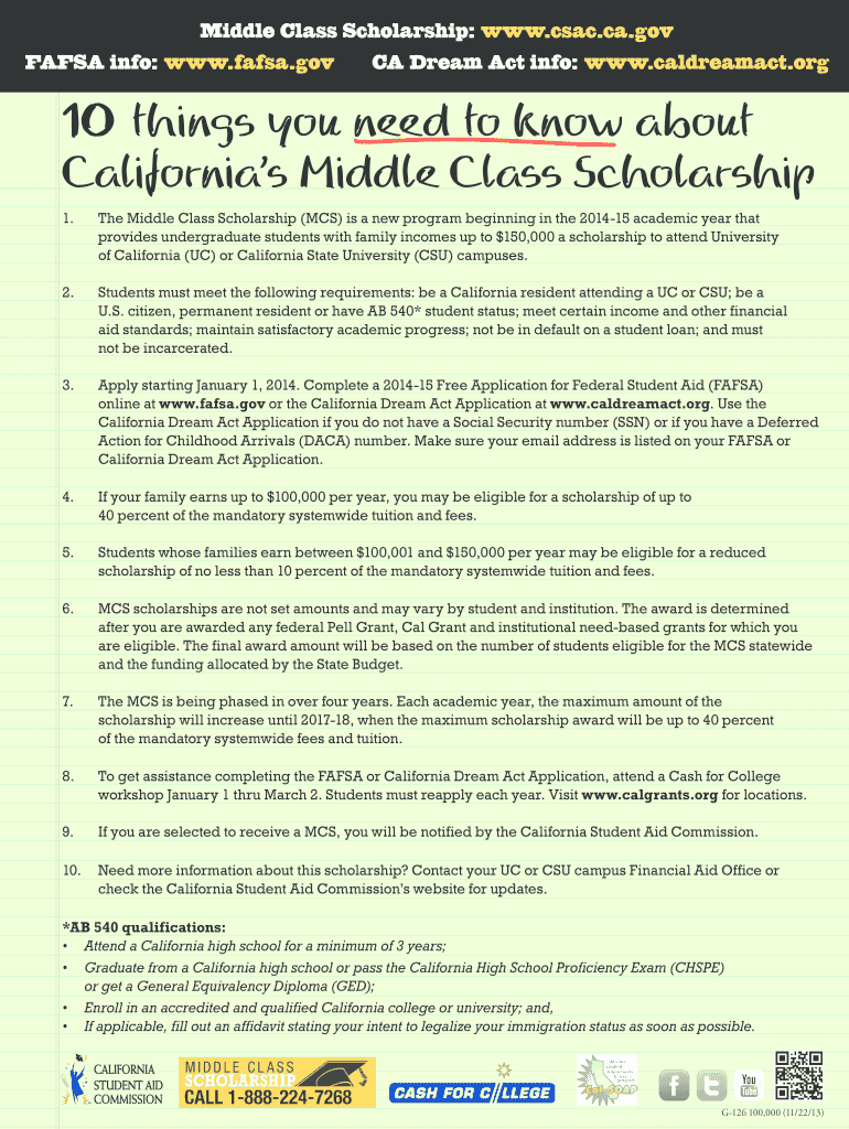 Fillable Online Middle Class Scholarship: www Fax Email Print - pdfFiller