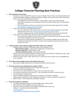 Fillable Online College Financial Planning Best Practices Fax Email ...