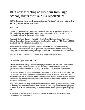 Fillable Online BC3 now accepting applications from high Fax Email ...