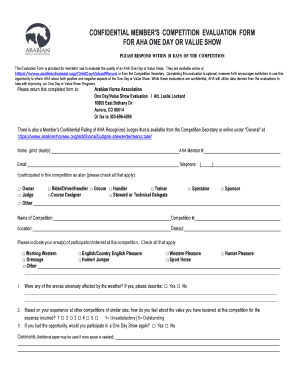 Fillable Online CONFIDENTIAL MEMBER'S COMPETITION EVALUATION FORM Fax ...