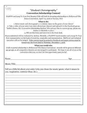 Fillable Online Student Choreography Fax Email Print - pdfFiller