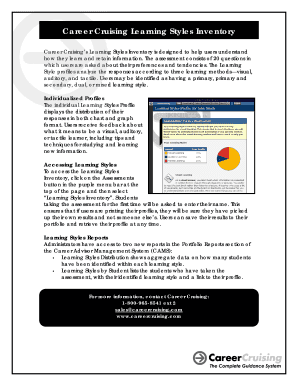Fillable Online Career Cruising Learning Styles Inventory Fax Email ...
