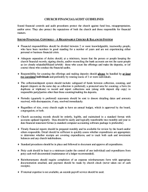 Fillable Online CHURCH FINANCIAL/AUDIT GUIDELINES Fax Email Print ...