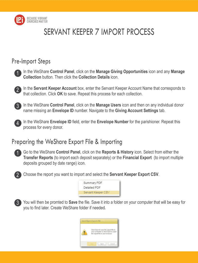 Fillable Online Servant Keeper 7 Import Process Fax Email Print - pdfFiller