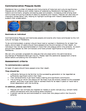 Fillable Online Commemorative Plaques Guide Fax Email Print - pdfFiller