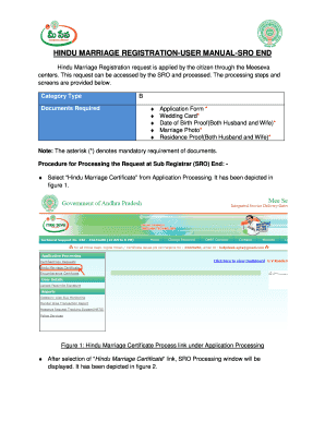 Fillable Online HINDU MARRIAGE REGISTRATION-USER MANUAL-SRO END Fax Email Print - pdfFiller