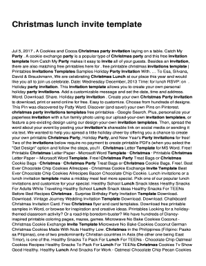 Fillable Online Christmas lunch invite template Fax Email Print - pdfFiller
