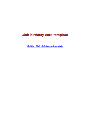 Fillable Online 30th birthday card template Fax Email Print - pdfFiller