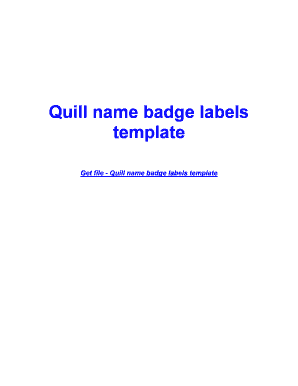 Fillable Online DownloadQuill name badge labels template Fax Email ...