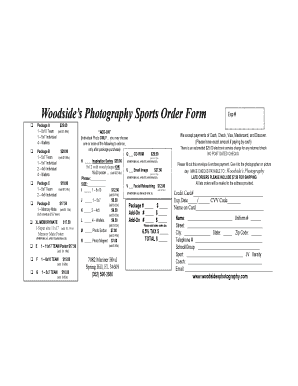 Fillable Online Woodsides Photography Sports Order Form Fax Email Print ...