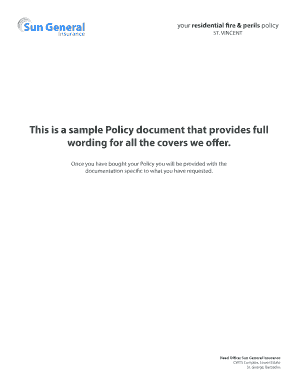 Fillable Online your residential fire & perils policy Fax Email Print ...