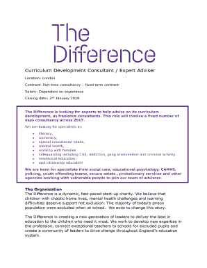Fillable Online Curriculum Development Consultant / Expert Adviser Fax Email Print - pdfFiller