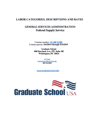 Fillable Online LABOR CATEGORIES, DESCRIPTIONS AND RATES Fax Email ...