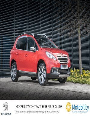 Fillable Online MOTABILITY CONTRACT HIRE PRICE GUIDE Fax Email Print ...