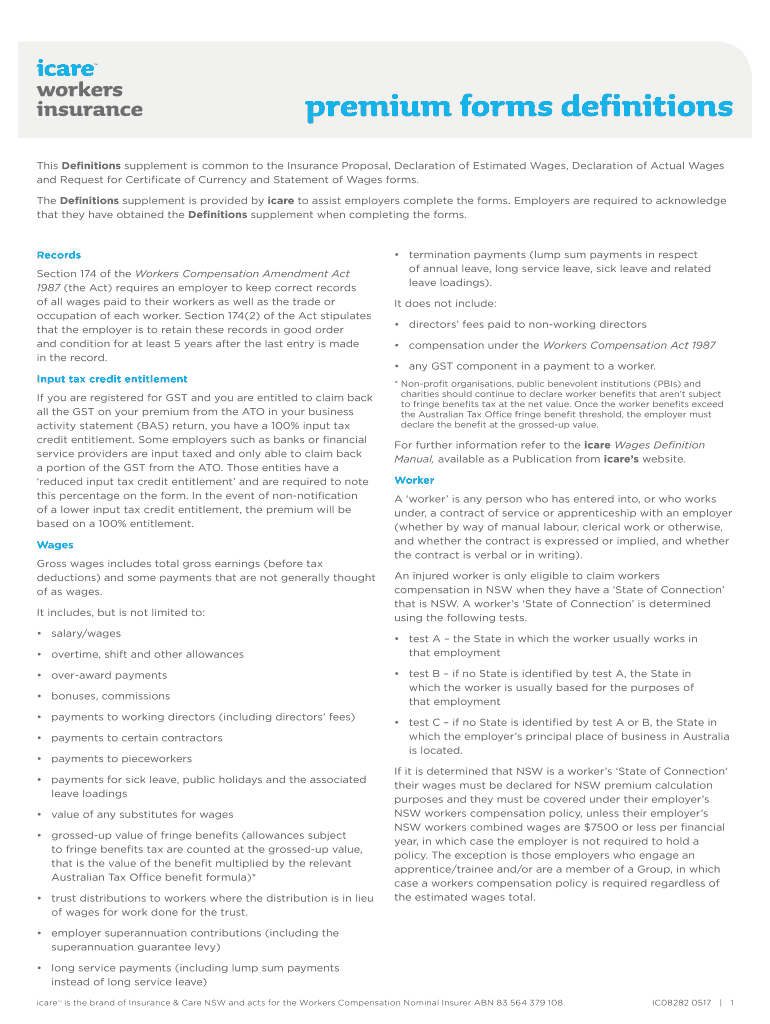Fillable Online premium forms definitions Fax Email Print - pdfFiller