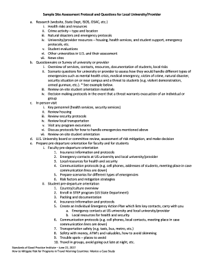 Fillable Online Sample Site Assessment Protocol and Questions for Local ...