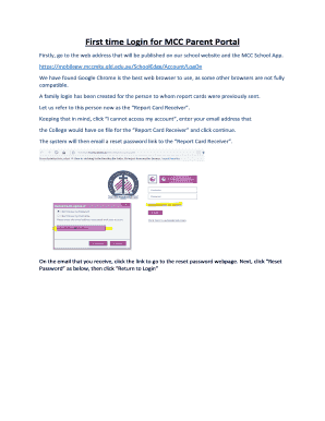 Fillable Online First time Login for MCC Parent Portal Fax Email Print ...