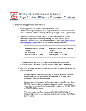 Fillable Online Steps for New Distance Education Students Fax Email ...
