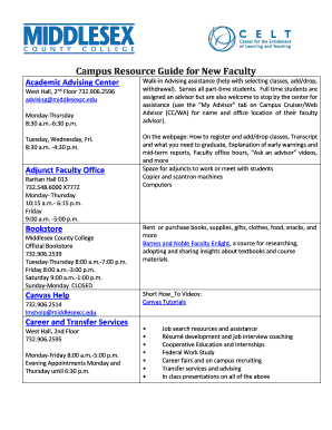 Fillable Online Campus Resource Guide for New Faculty Fax Email Print - pdfFiller