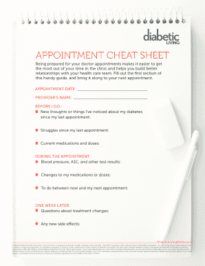Fillable Online APPOINTMENT CHEAT SHEET Fax Email Print - pdfFiller