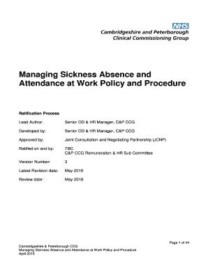 Fillable Online Managing Sickness Absence and Fax Email Print - pdfFiller