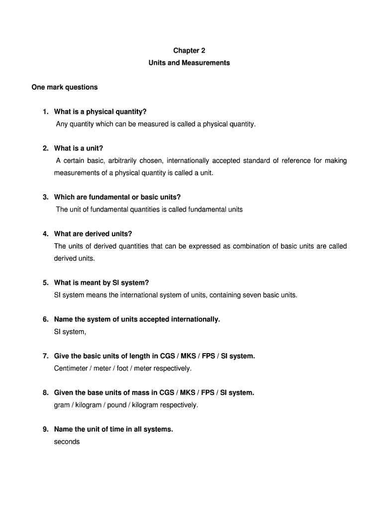 Fillable Online One mark questions Fax Email Print - pdfFiller