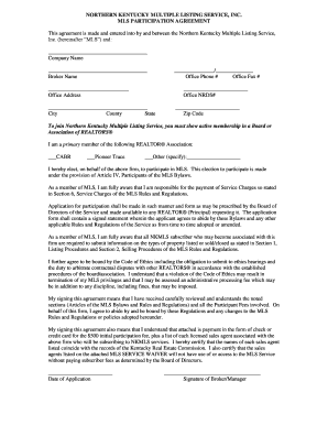Fillable Online MLS PARTICIPATION AGREEMENT Fax Email Print - pdfFiller