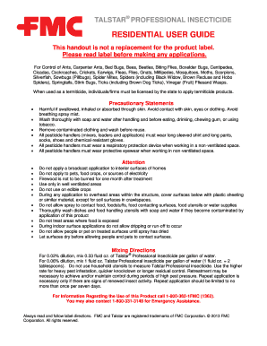 Fillable Online TALSTAR PROFESSIONAL INSECTICIDE Fax Email Print ...