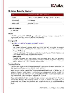 Fillable Online IOActive Discovers Security Vulnerabilities in Select ...