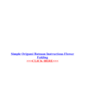 Fillable Online Simple Origami Batman Instructions Flower Fax Email ...