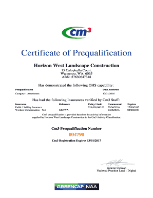 Fillable Online Certificate of Prequalification Fax Email Print - pdfFiller