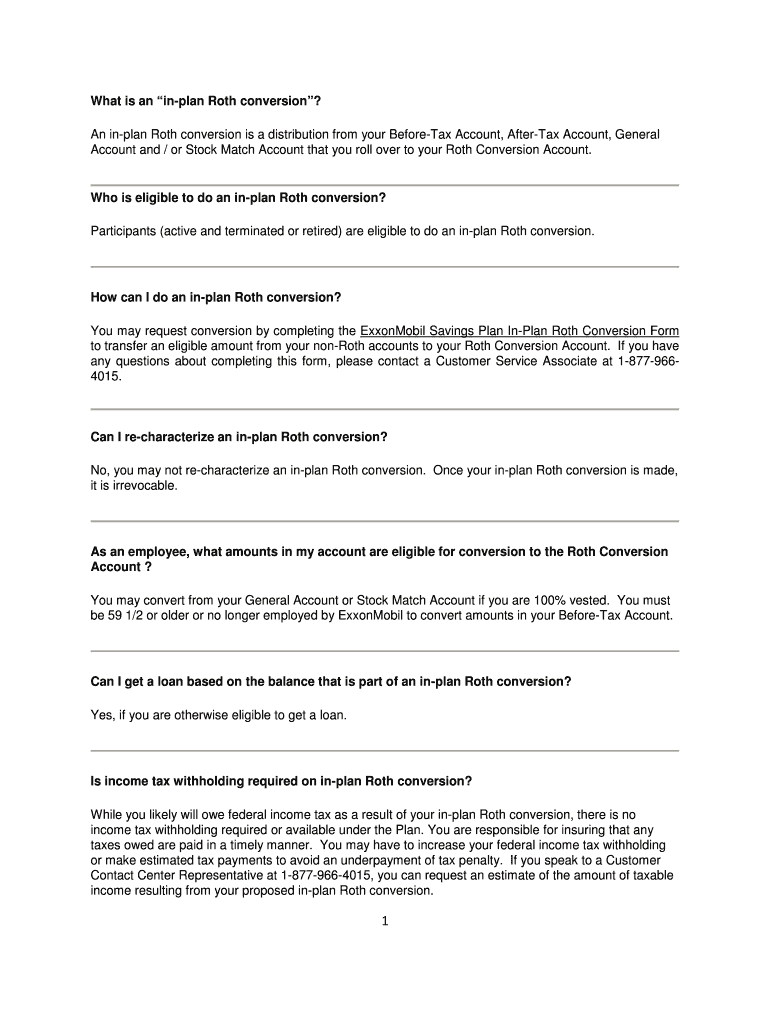 Fillable Online What is an in-plan Roth conversion Fax Email Print - pdfFiller