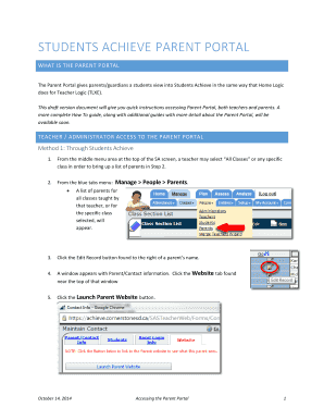 Fillable Online STUDENTS ACHIEVE PARENT PORTAL Fax Email Print - pdfFiller