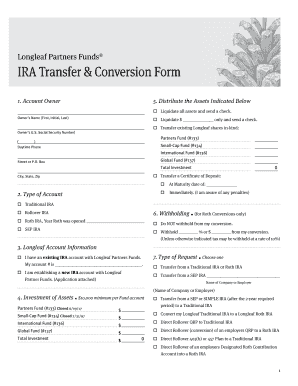 Fillable Online IRA Transfer & Conversion Form Fax Email Print - pdfFiller