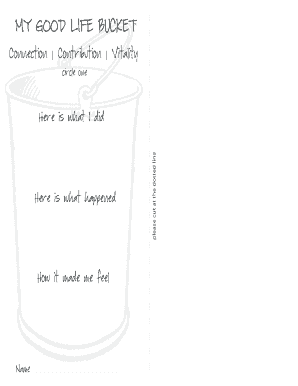 Fillable Online MY GOOD LIFE BUCKET Fax Email Print - pdfFiller