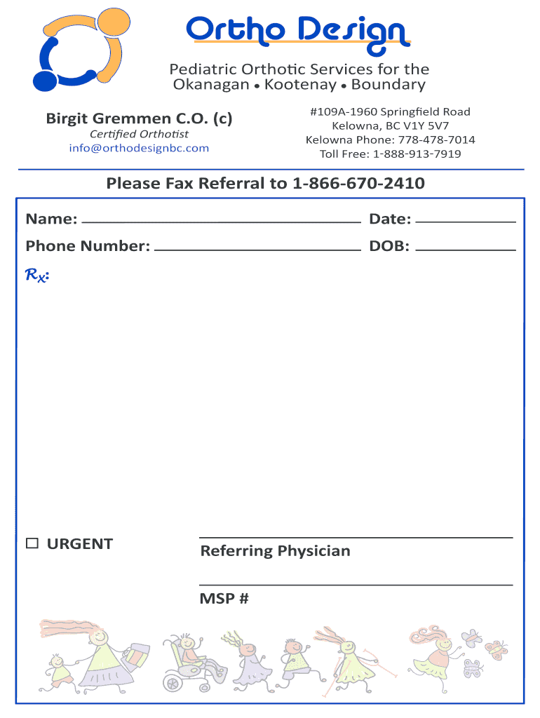 Fillable Online Ortho Design Fax Email Print - pdfFiller
