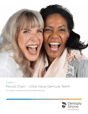 Fillable Online Mould Chart Ultra Value Denture Teeth Fax Email Print ...