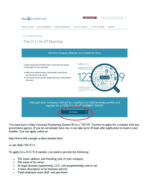 Fillable Online You must have a Data Universal Numbering System ID or a ...