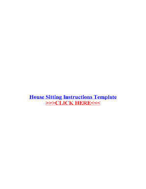 Fillable Online House Sitting Instructions Template Fax Email Print ...