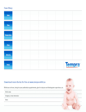 Fillable Online Fever Diary: Fax Email Print - pdfFiller