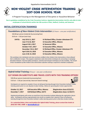 Fillable Online Non-Violent Crisis Intervention Training Fax Email ...