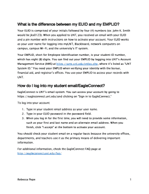 Fillable Online What is the difference between my EUID and my EMPLID ...