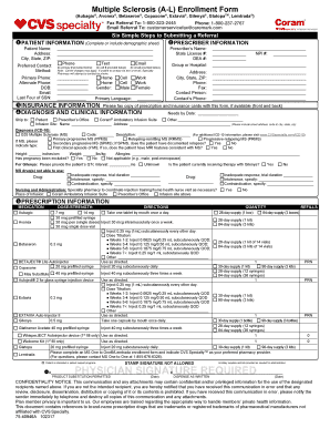 Fillable Online Multiple Sclerosis (A-L) Enrollment Form Fax Email ...