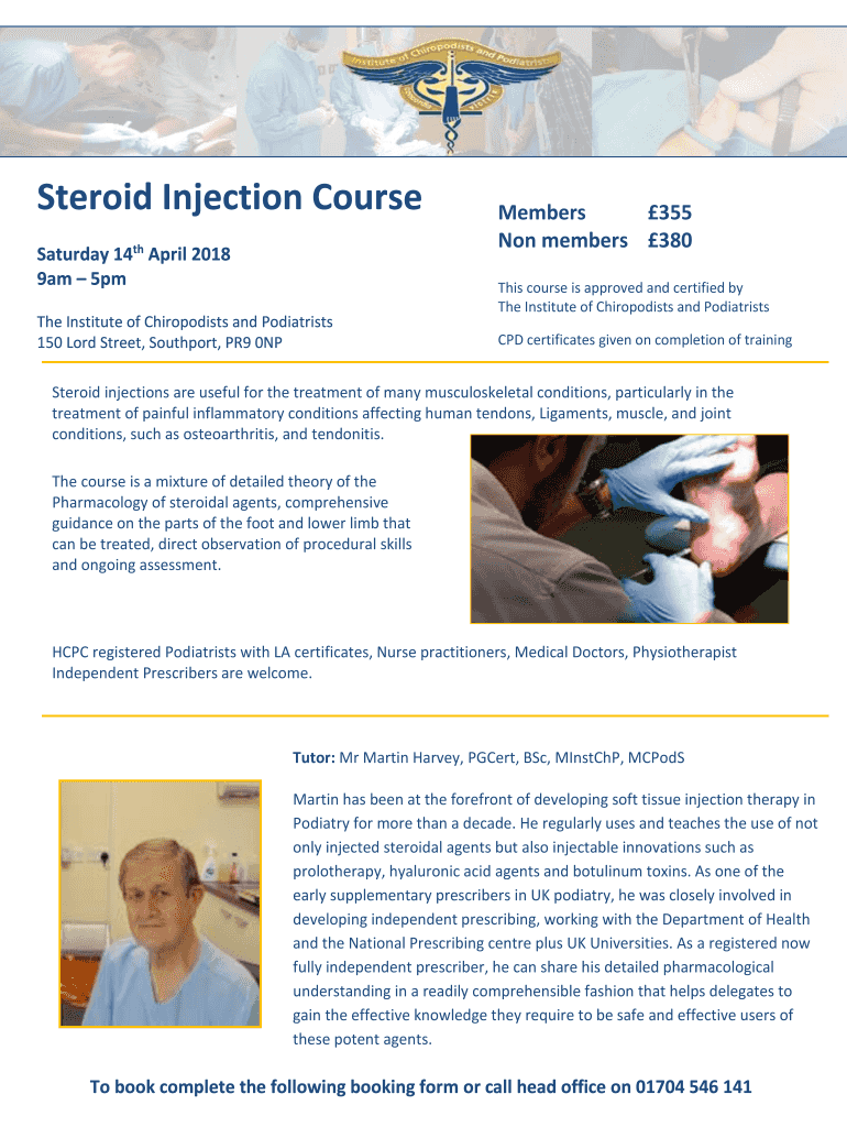 Fillable Online Steroid Injection Course Fax Email Print - pdfFiller