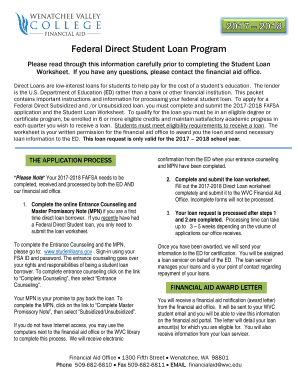 Fillable Online Federal Direct Student Loan Program Fax Email Print ...