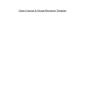 Fillable Online Game Concept & Design Document Template Fax Email Print ...