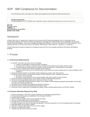 Fillable Online SOP - 508 Compliance for Documentation Fax Email Print ...