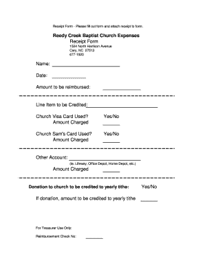 Fillable Online Receipt Form - Please fill out form and attach receipt ...