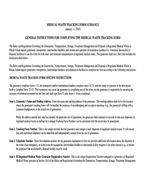 Fillable Online MEDICAL WASTE TRACKING FORM GUIDANCE Fax Email Print ...