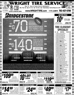 Fillable Online WRIGHT TIRE SERVICE Fax Email Print - pdfFiller